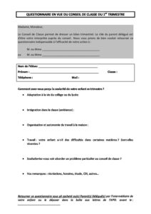 Questionnaire_parents_correspondants - École Primaire Lestonnac